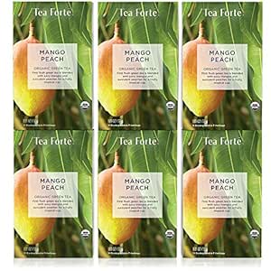 Amazon.com : Tea Forte Mango Peach Green Tea Bags, 96 Filter Bags, 16 ...