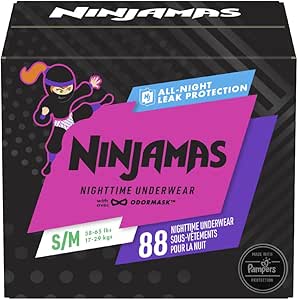 Amazon.com: Ninjamas Nighttime Bedwetting Underwear Girl Size S/M 88 ...