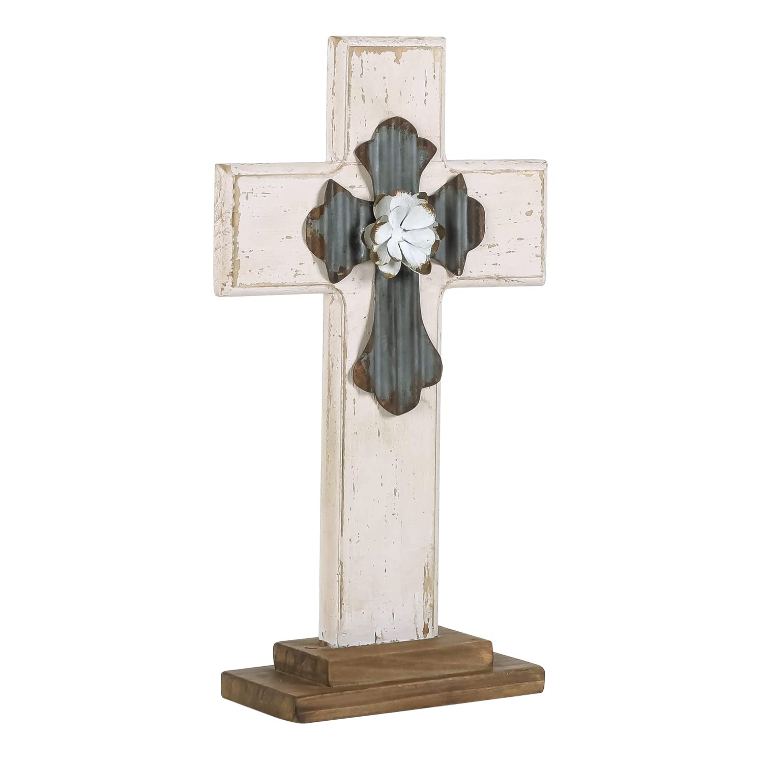 NIKKY HOME Standing Wooden Cross Tabletop Crucifix - 12 Inch Handmade ...