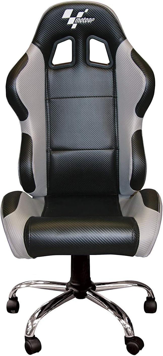 MotoGP RIDER CHAIR BLACK / SILVER CARBON EFFECT: MOTOGP: Amazon.co.uk ...