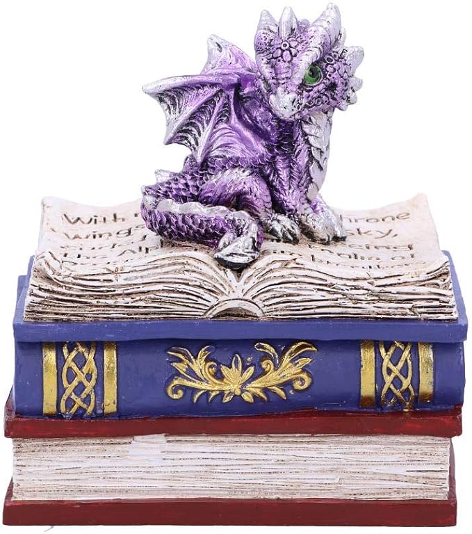 Nemesis Now Purple Dragonling Diaries Dragon Book Box, Polyresin, One ...