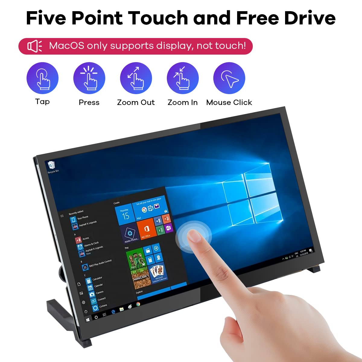 Mua Hosyond 10.1" IPS LCD Capacitive Touch Screen HDMI Display Portable Monitor 1024X600 Built ...