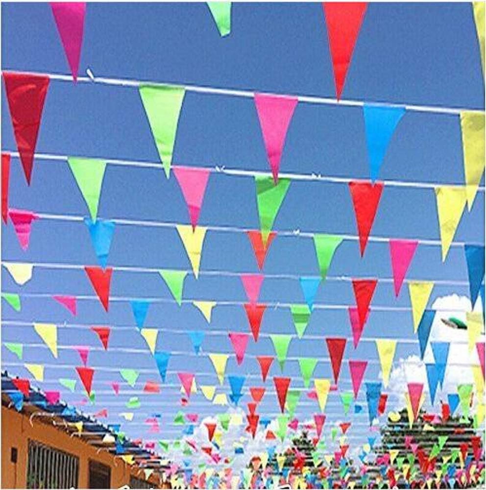 CHSYOO 10 x Banderines Tela Banderas Multicolores Bunting Banner ...