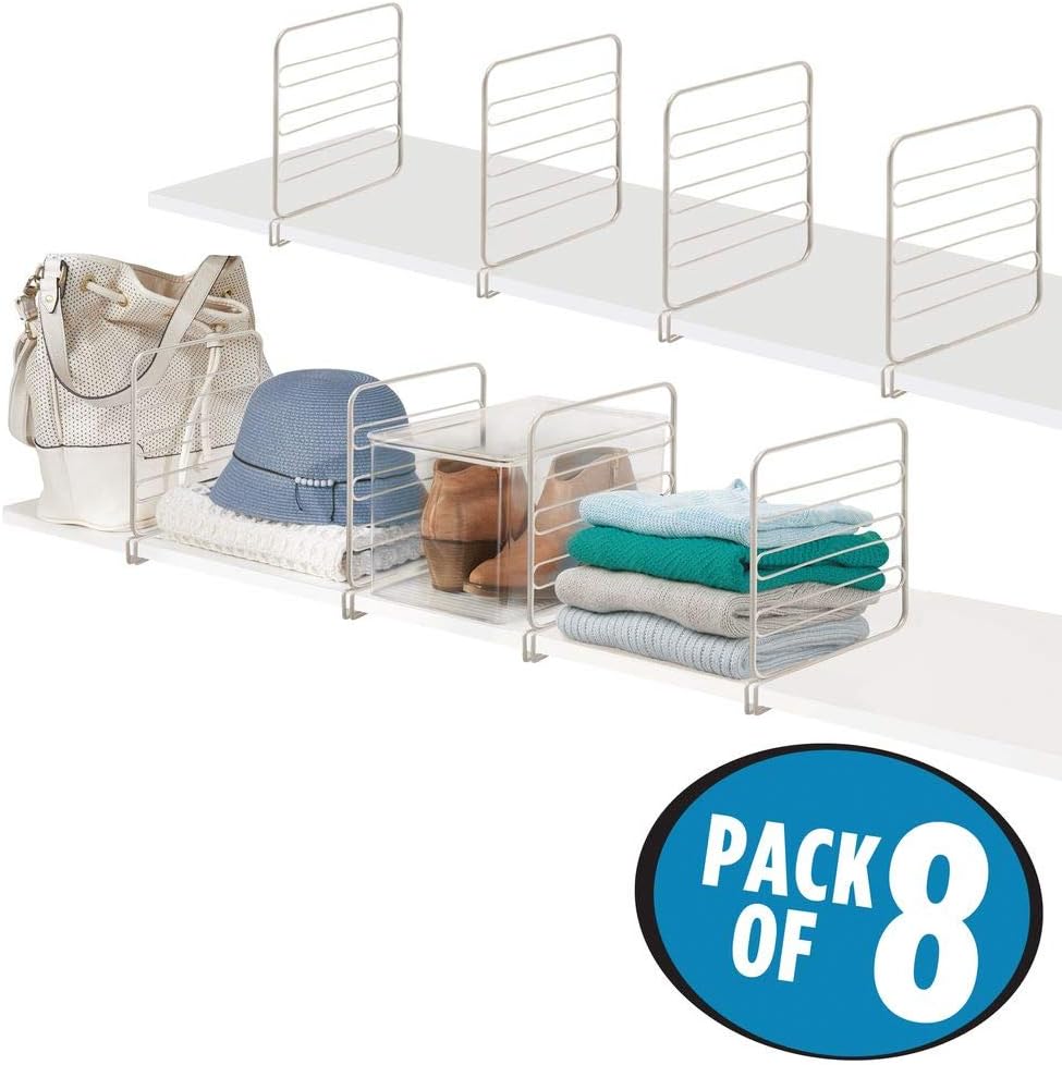 Amazon.com: mDesign Versatile Metal Wire Closet Shelf Divider and ...