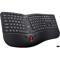 Amazon.com: Ergonomic Keyboard, 2 in 1 Wireless Computer Keyboard and ...