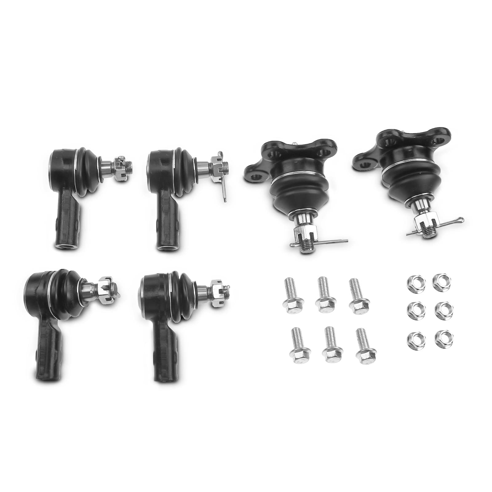 A-Premium Set of 6, Front Upper Ball Joint, Inner Outer Tie Rod End, Compatible with Honda ...