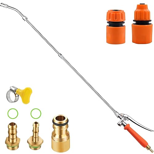All Metal 43 Inches Adjustable Sprayer Wand with 3 Types of Nozzles,1/2 ...