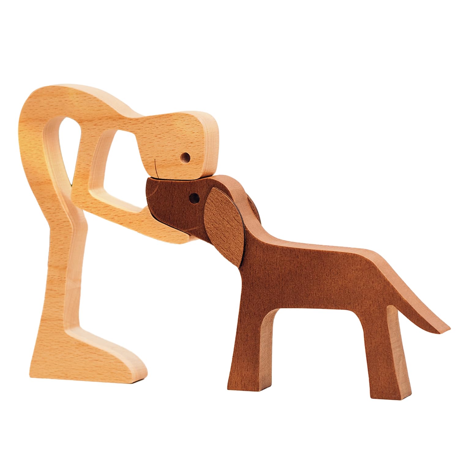 Pawfect House Wooden Pet Carvings, Statues Home Decor, Handmade Man and ...