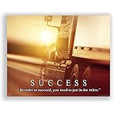 Amazon.com: Inspirational Wall Art Co. - Success - Semi Truck Miles ...