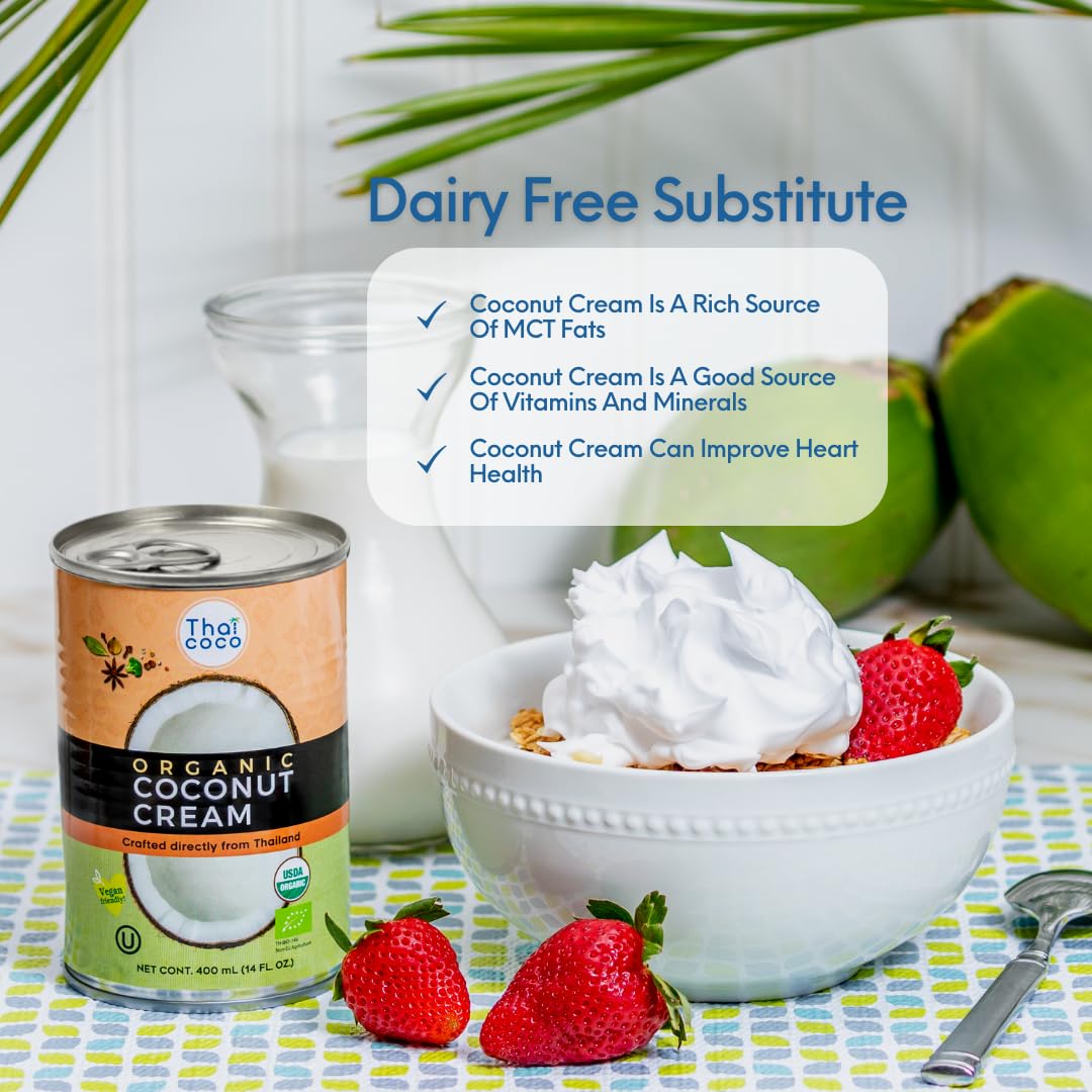 Mua Thai Coco Organic Coconut Cream Full Fat Unsweetened Heavy Cream ...