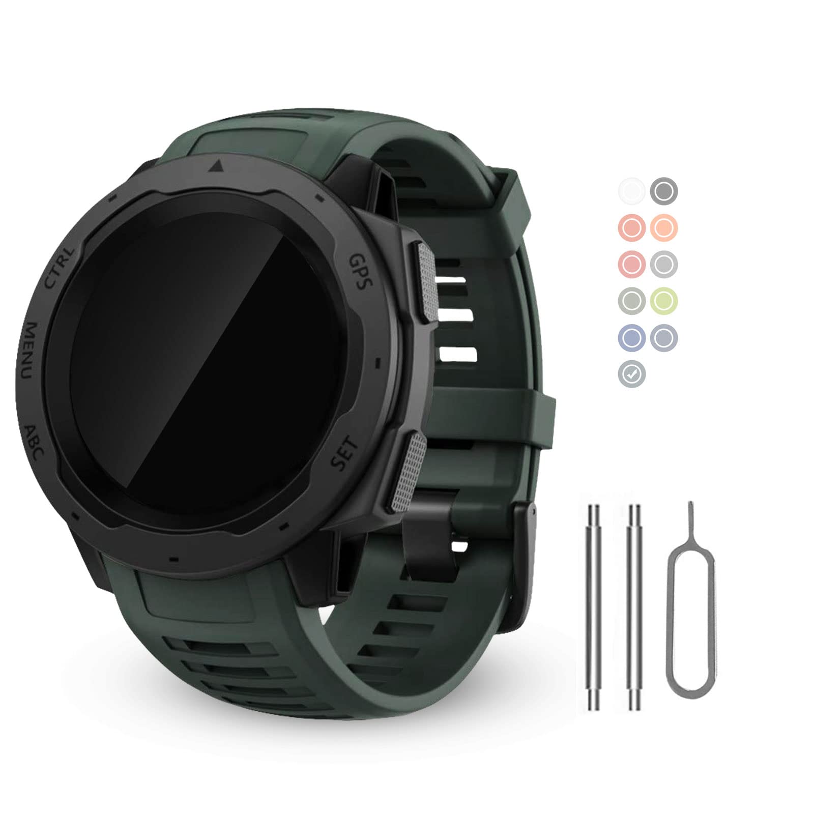 BaayCerrie for Garmin Instinct Watch Bands Replacement, Soft Silicone ...