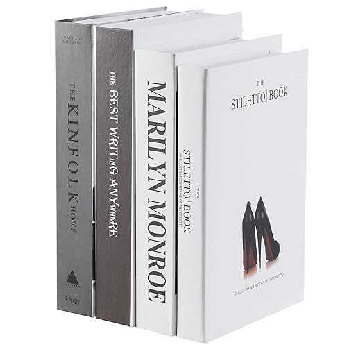 Faux Books for Decoration, Outgeek Set of 4 Coffee Table Books Decor ...