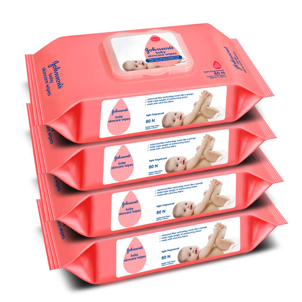 Baby Products Store: Johnson's Baby Wipes Pack of 4 (80 wet wipes per ...
