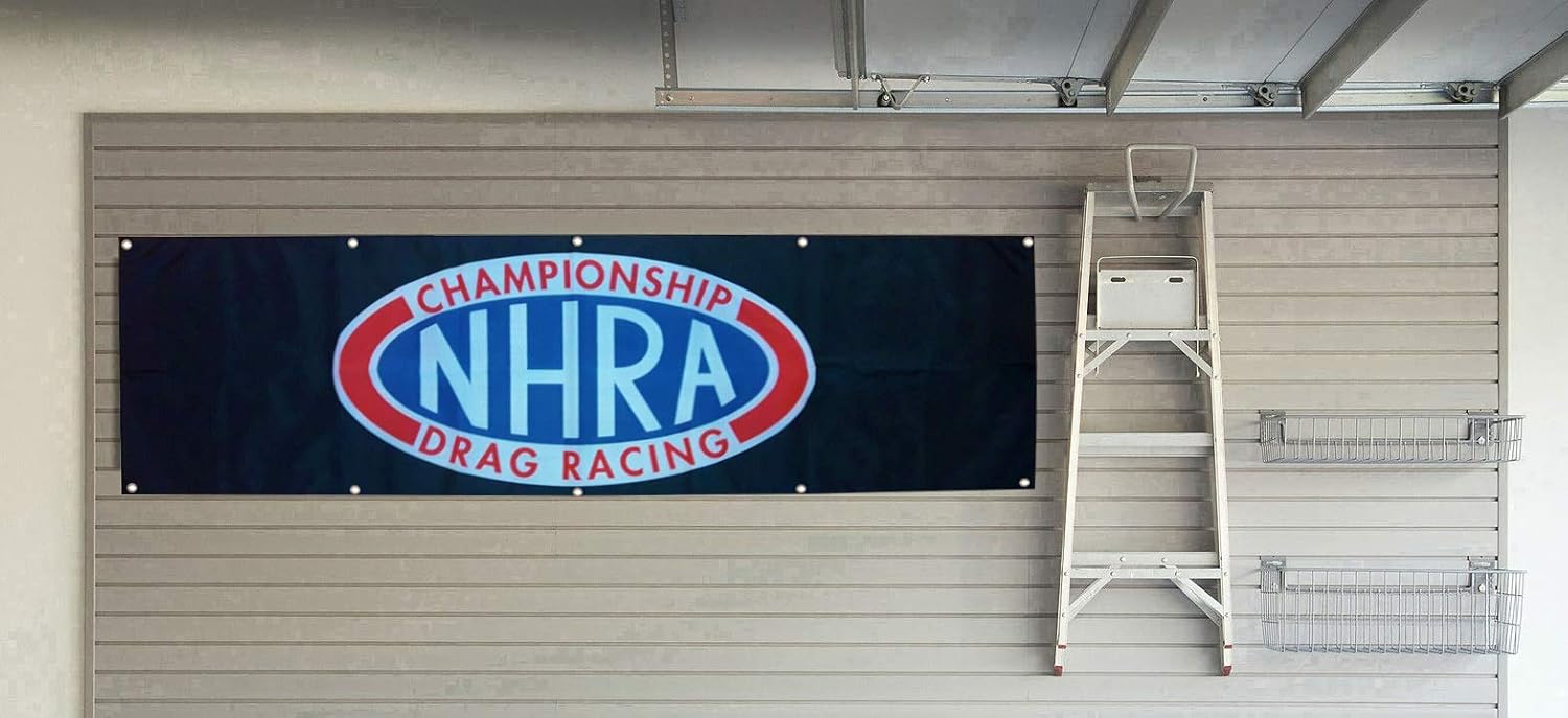Amazon.com : Daoops NHRA Flag Racing Hot Rod 2x8ft Banner : Garden ...