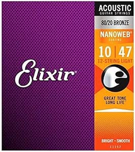 Amazon.com: Elixir Strings Acoustic Guitar Strings, 12-String, Light ...