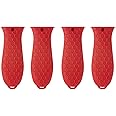 Amazon.com: 4 Pcs Silicone Hot Handle Holder, Non-Slip Potholder for ...