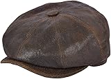 Stetson Leather Burney Hatteras sports beanie flat cap: Amazon.co.uk ...