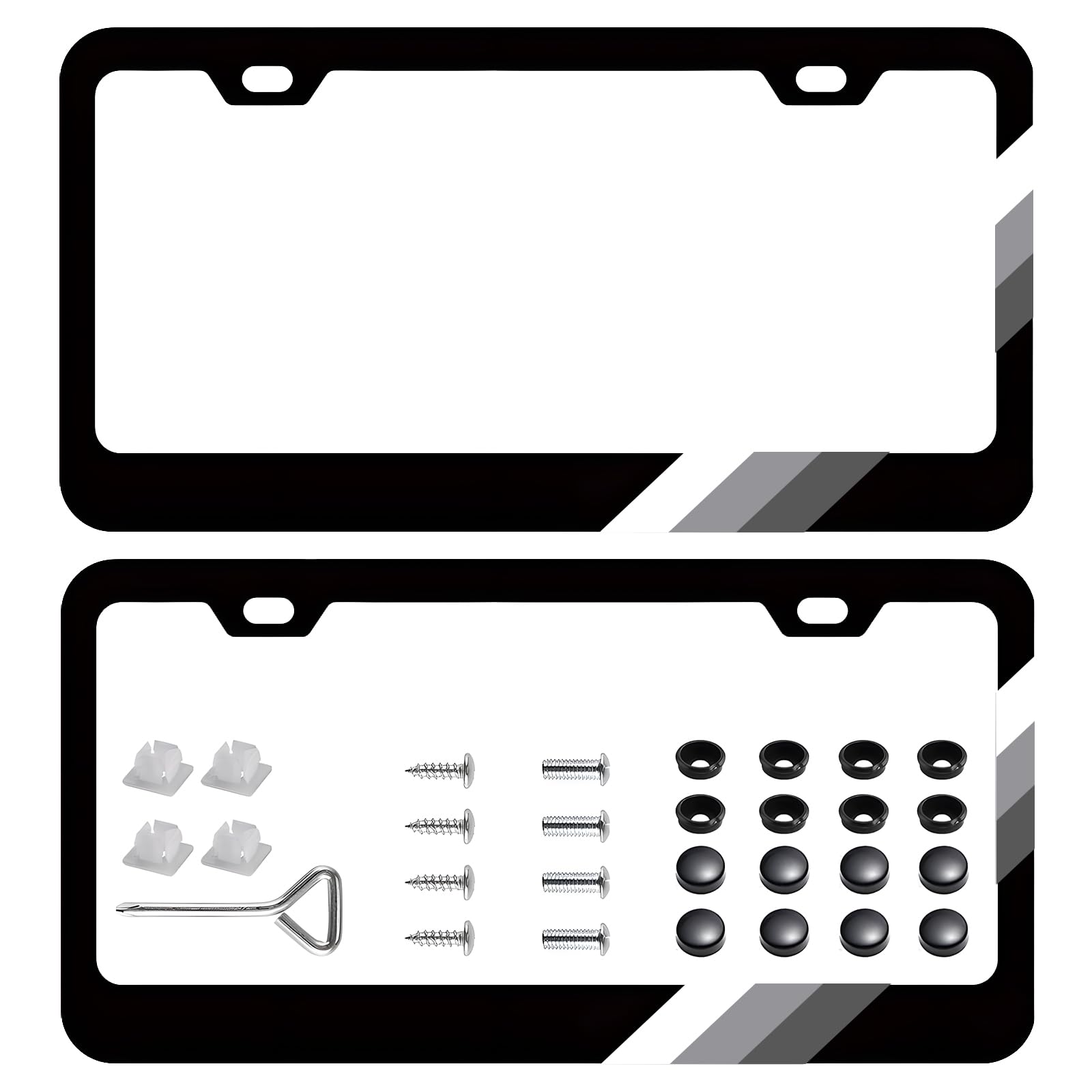 CHLSD 2 Pack Tri-Color 3 Color White Gray Dark Gray Sports License ...