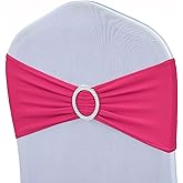Amazon.com: JKDMJF Hot Pink Chair Sashes Bows - 50PCS Stretch Spandex ...