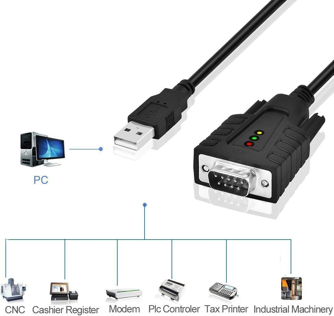 InVaFoCo USB to RS232 DB9 9 pin Converter Cable – USB Serial Cable 1m ...