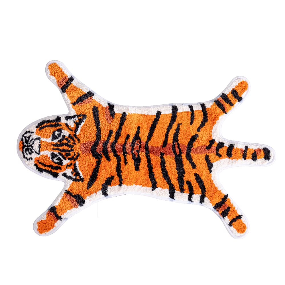 Personalized Tiger Print Rug,Cute Faux Tiger Rug Plush Non-Slip Small ...