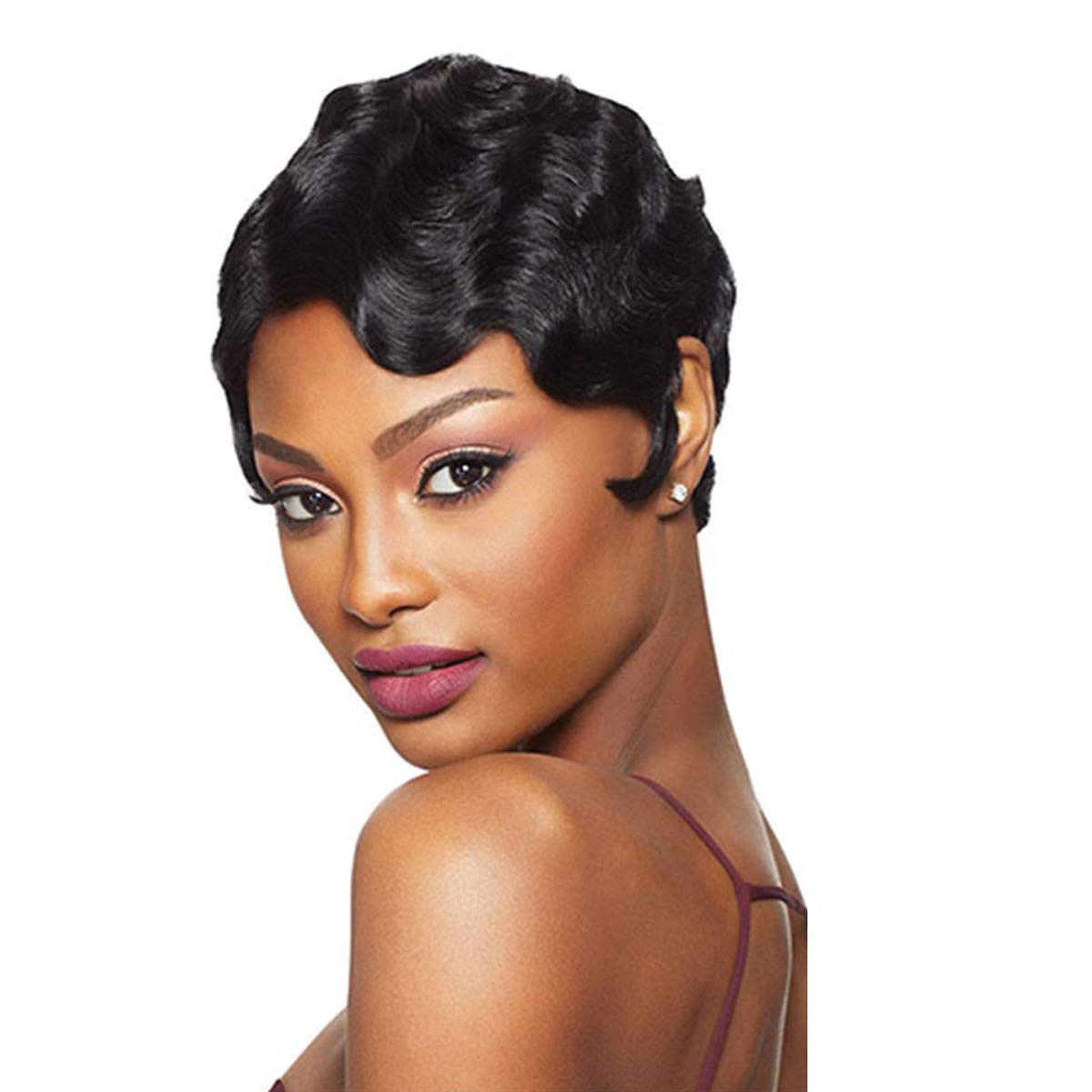 Short Curly Black Cute Synthetic Nuna Wig Real Retro African Afro Hair ...