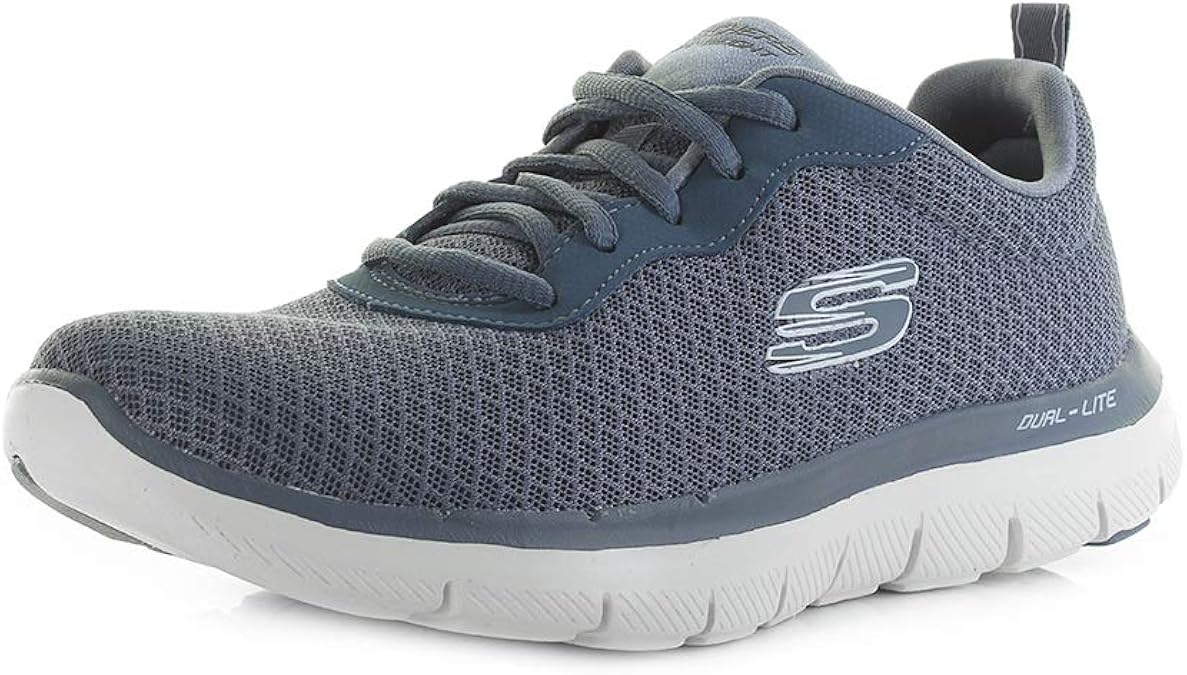 Womens Skechers Flex Appeal 2.0 Slate Grey Dual Lite Trainers: Amazon ...