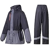 Amazon.com: RAINFREEM Rain Suit for Women, Waterproof Rain Jacket & Trouser with Reflective ...