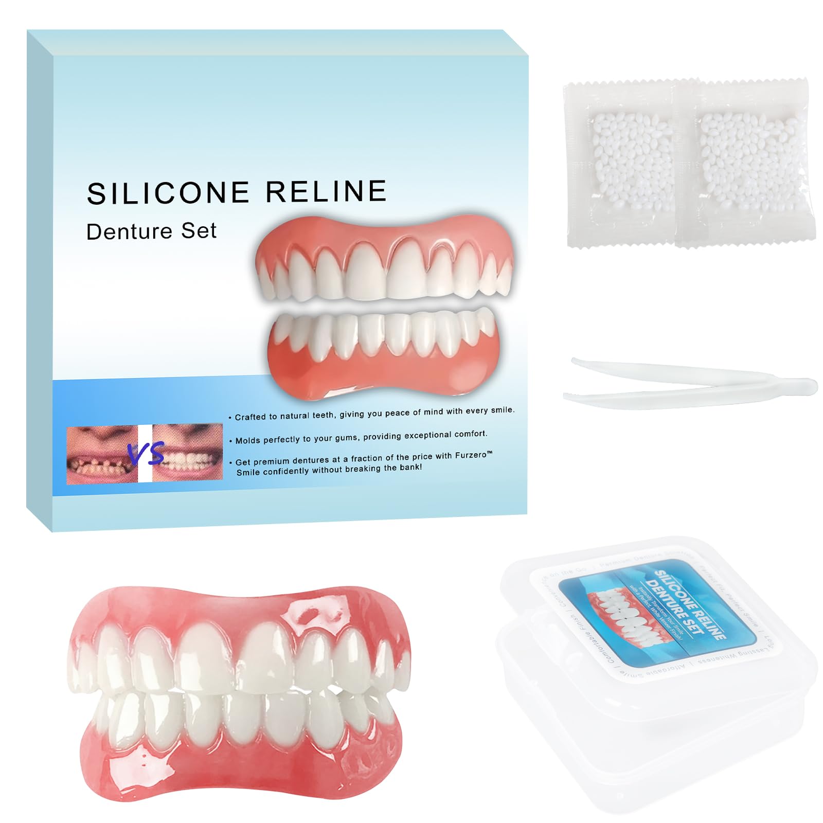 Silicone Reline Denture Set, Professional Denture Silicone Reline Kit ...