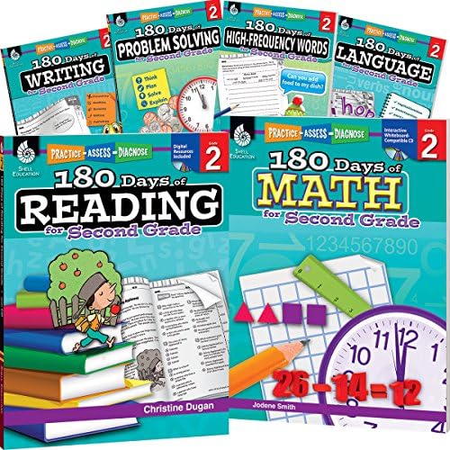 180 Days of Second Grade Practice, 2nd Grade Workbook Set for Kids Ages ...