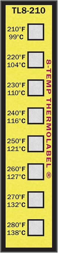 Amazon.com: 8-Temp Thermolabel 210-280°F Temperature Label Pack of 16 ...