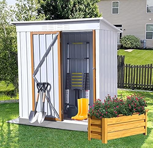 5FTx3FT Outdoor Metal Storage Shed, Tool shed with Sloping roof and ...