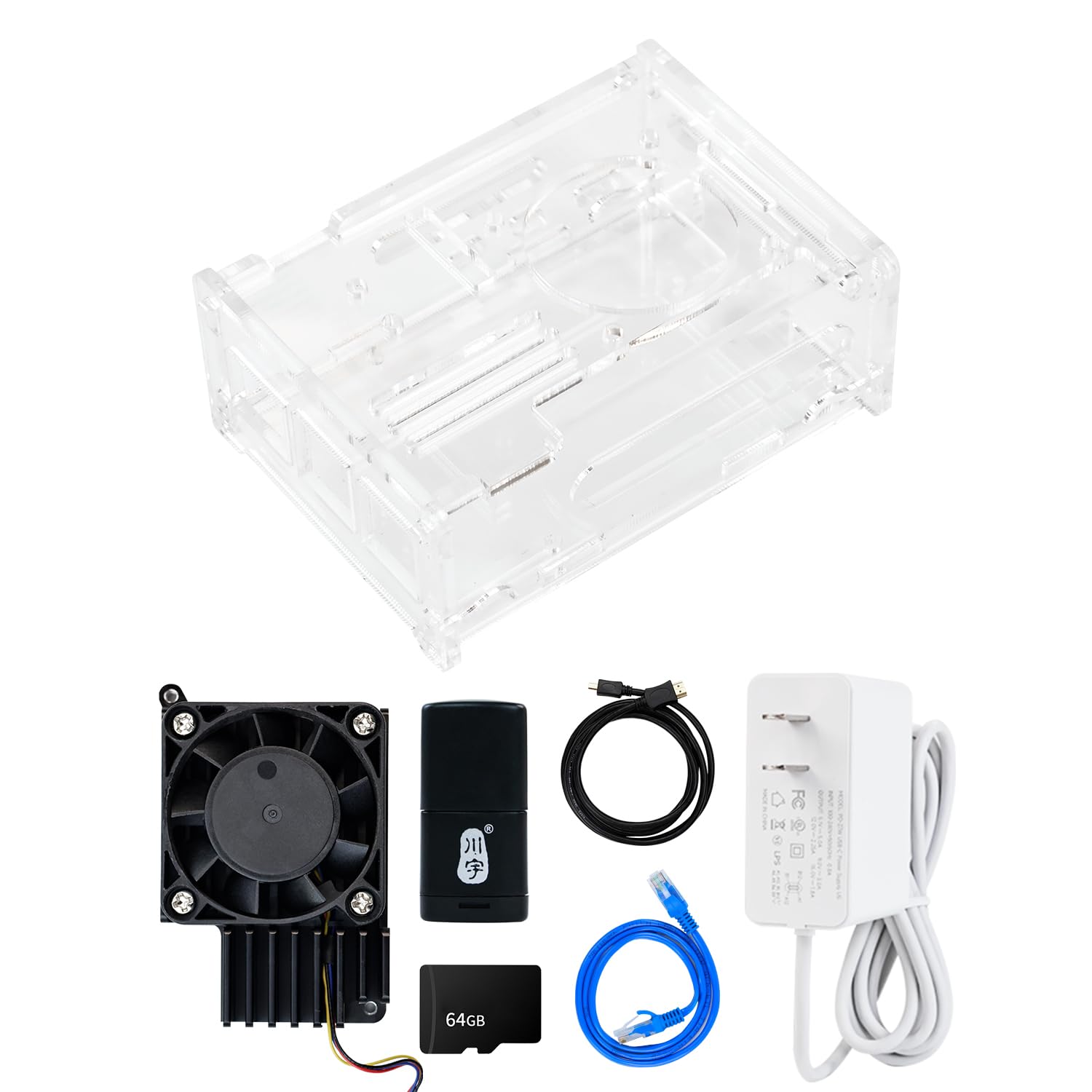 Mua Yahboom Raspberry Pi 5 PD Power Adapter + Acrylic Shell + Radiator ...