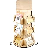 Amazon.com: Juexica Wooden Rotating Display Stand 4 Tier Greeting Card Display 4 Sided Display ...