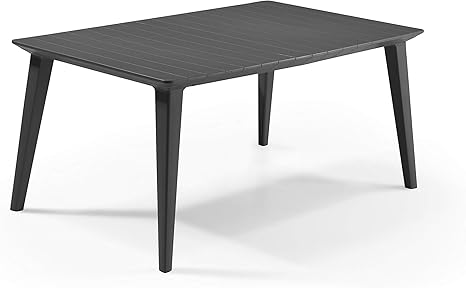 Keter Allibert Lima 160 Outdoor Garden Furniture Dining Table, Graphite ...
