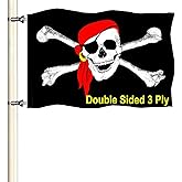 Amazon.com : Pirate Boat Flag 12x18 Inch Double Sided 3 Ply-Jolly Roger ...