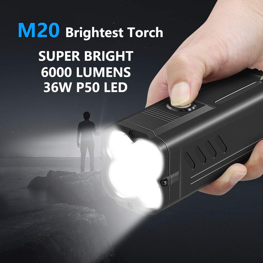 SuperFire M20 Brightest Torch Monster in Torch Ultra Bright 6000 Lumens ...