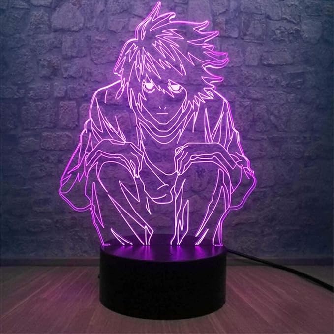 Death Note L Lawliet3D Night Light, Optical Illusion Night Light, 16 ...