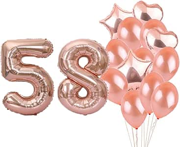 Amazon.com: Sweet 58th Birthday Decorations Party Supplies,Rose Gold ...