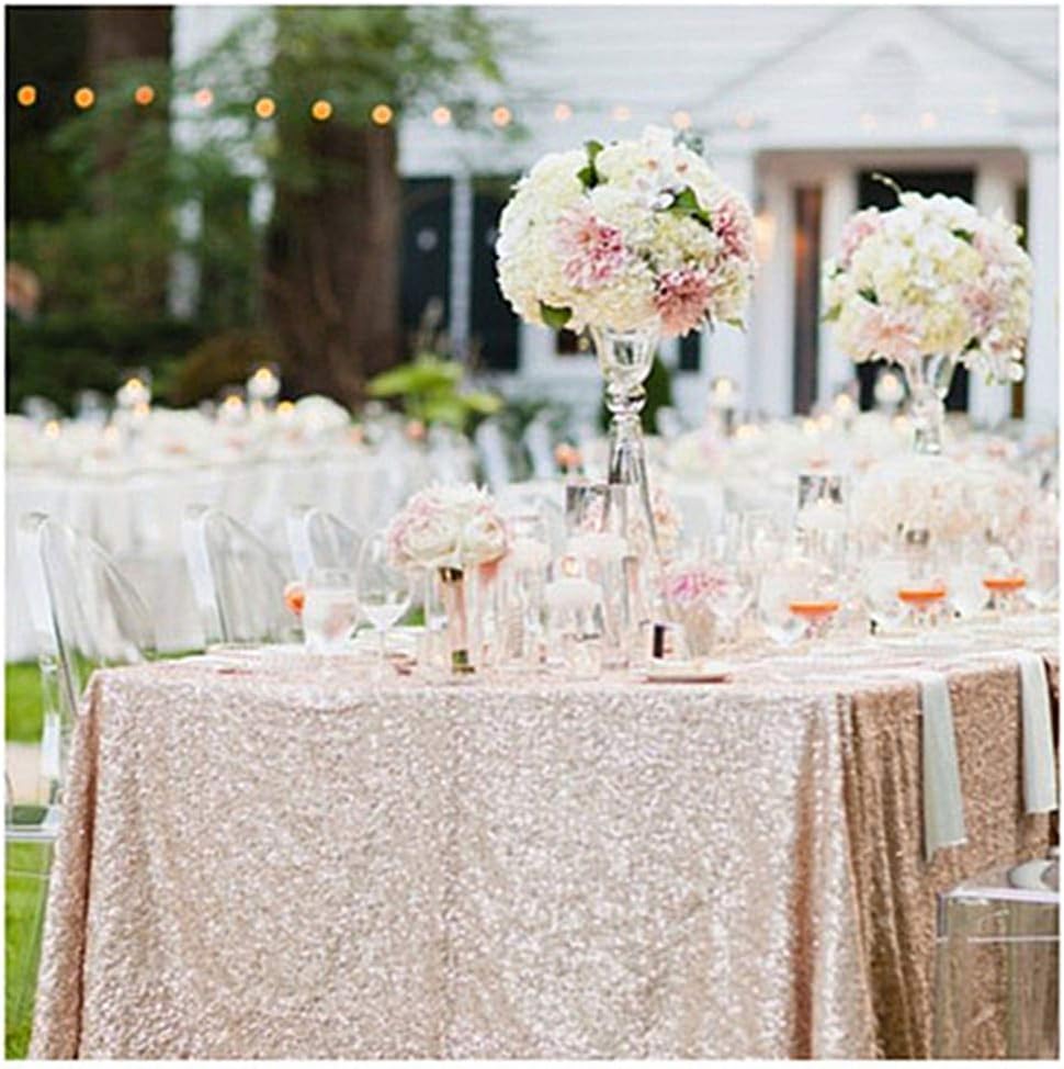 Amazon.com: Sequin Tablecloths 50x102Inches Champagne Blush Sequin ...