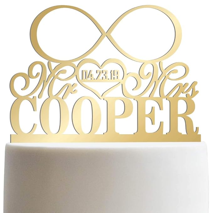 Personalized Infinity Symbol Mr & Mrs Wedding Cake Topper Customized ...