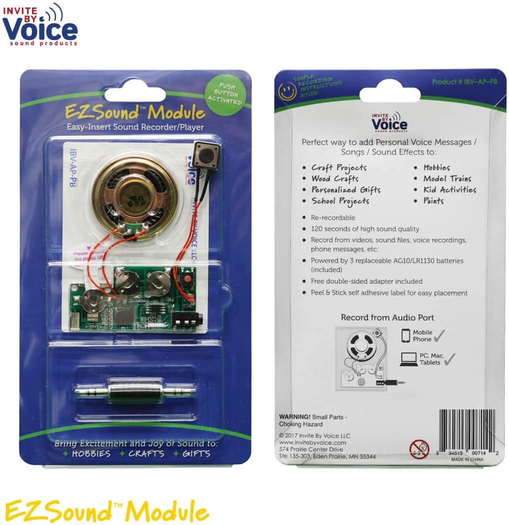 EZSound Module – Push Button Activated – Easy to Record – 120 Seconds ...