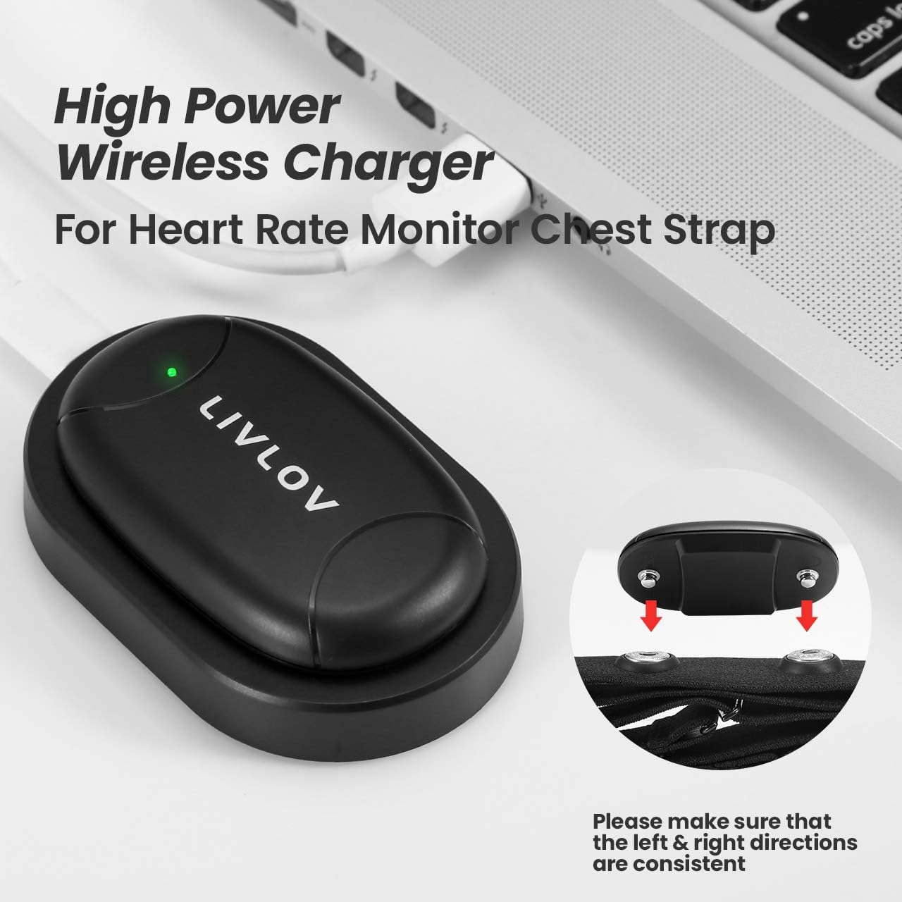 LIVLOV V8 Heart Rate Monitor Chest Strap, Integrated, Rechargeable Li ...