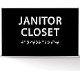 Amazon.com: ADA CENTRAL SIGNS - 6" X4" Janitor Closet Sign - Tactile ...