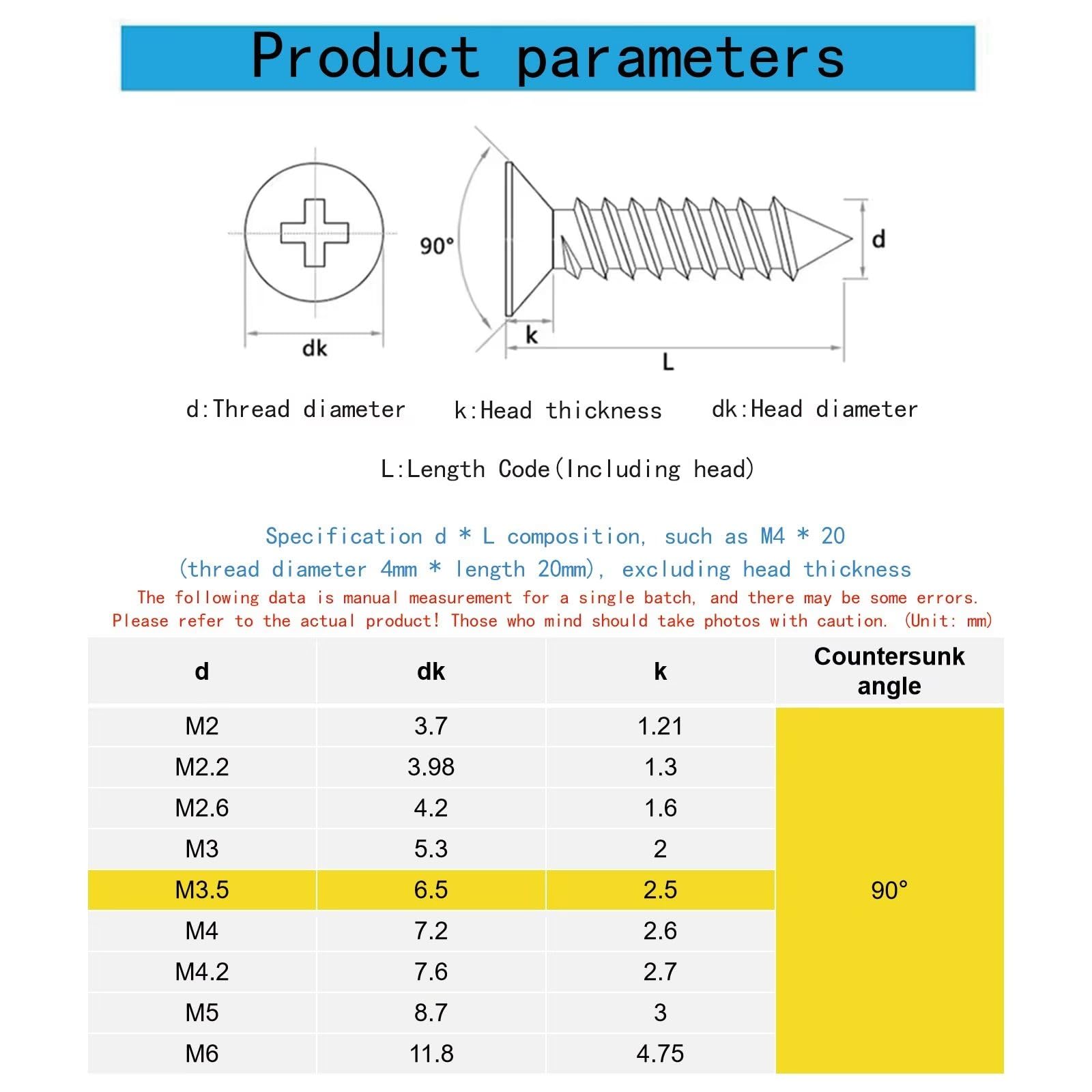 M3.5 X 60mm Flat Head Wood Self Tapping,Sheet Metal Screws,Phillips Drive Countersunk Wood ...