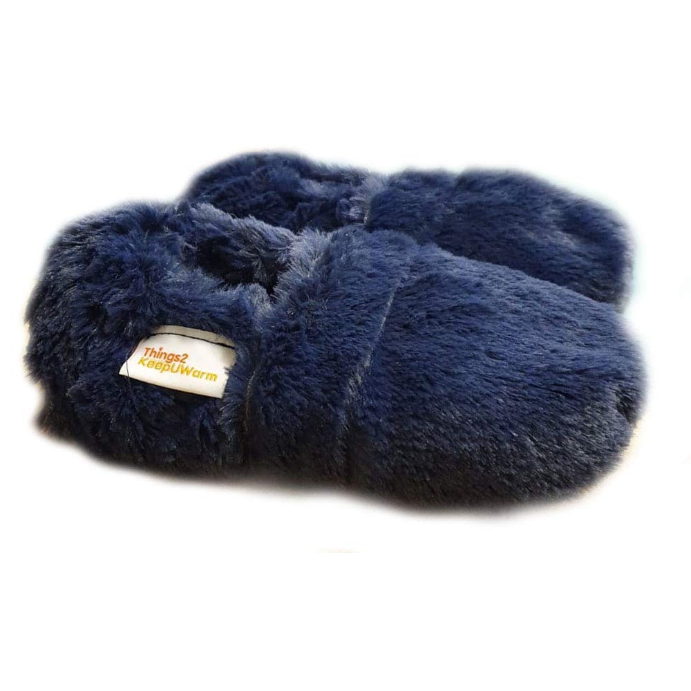 Microwave slippers Snuggletoes 4-7 Navy: Amazon.co.uk: Beauty