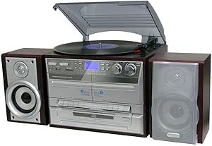 Lenoxx Home Entertainment System with Turntable, Cassette Player , USB ...