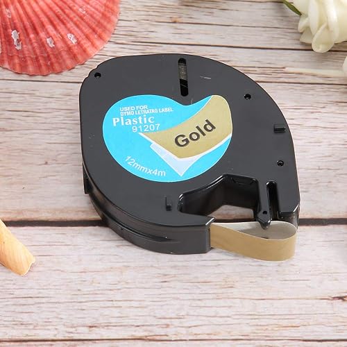 Labeling Tape Replacement Paper Parts Labeler Blackongold Sticker Gold ...