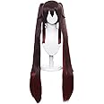 Amazon.com: LeMarnia Red Brown Gradient Bangs Double Ponytail Wig for ...