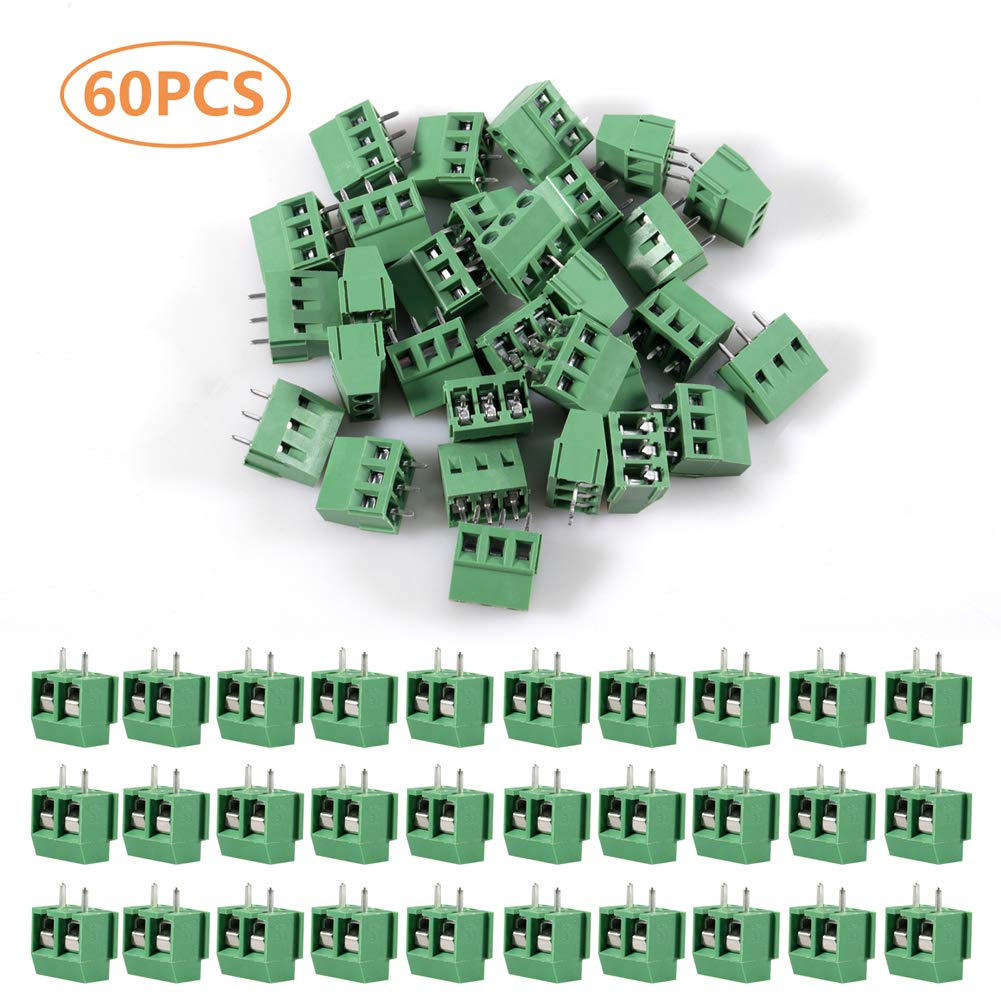 Aoicrie Pcb Screw Terminal 60pcs 5 00mm Pitch 3 Pin | Desertcart Morocco